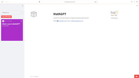 streamlit example app